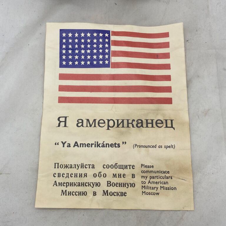 WW2 US Russian Blood Chit Survival Paper – Fitzkee Militaria Collectibles