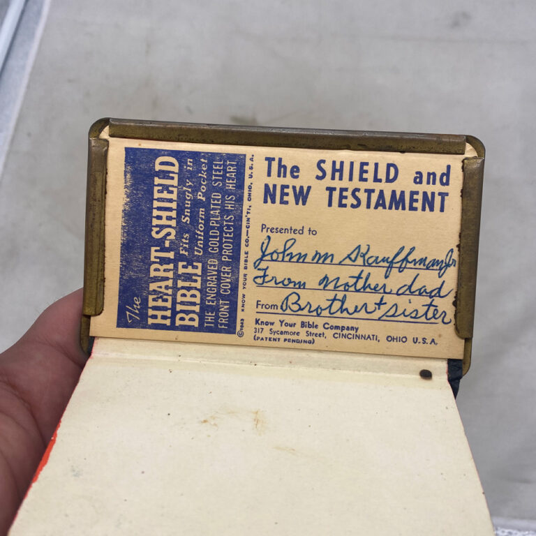 WW2 US Heart-Shield Bible Named “For God and Country” – Fitzkee ...