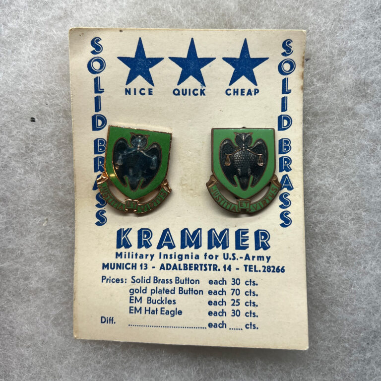 US Army Military Police School DUI Set German Made on Card Pinback ...