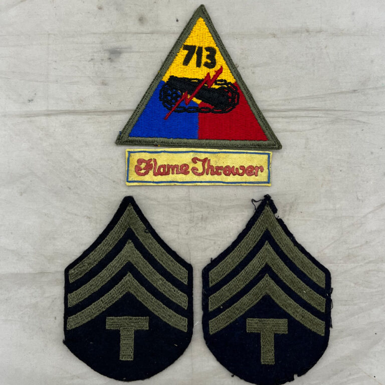 WW2 US Army 713th Tank Battalion Flame Thrower Patch Theater Made Tab ...