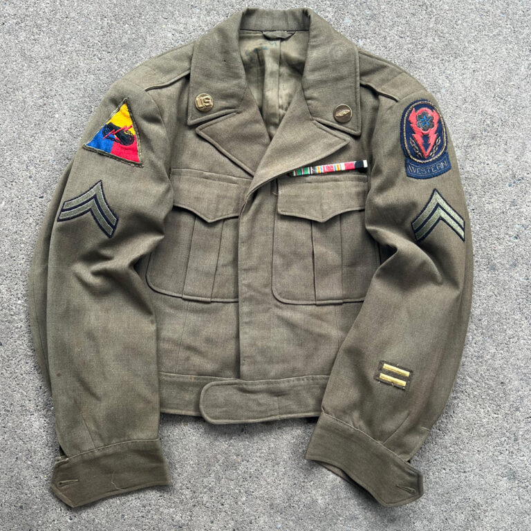 WW2 US Army ETO Western Armored Ike Jacket Bullion Theater Made SSI ...
