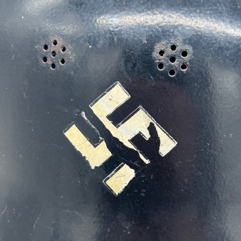 WW2 German M34 Fire Police Helmet Double Decal With Comb Tilted Tri ...