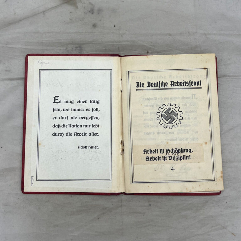 WW2 German DAF Workers ID Booklet – Fitzkee Militaria Collectibles