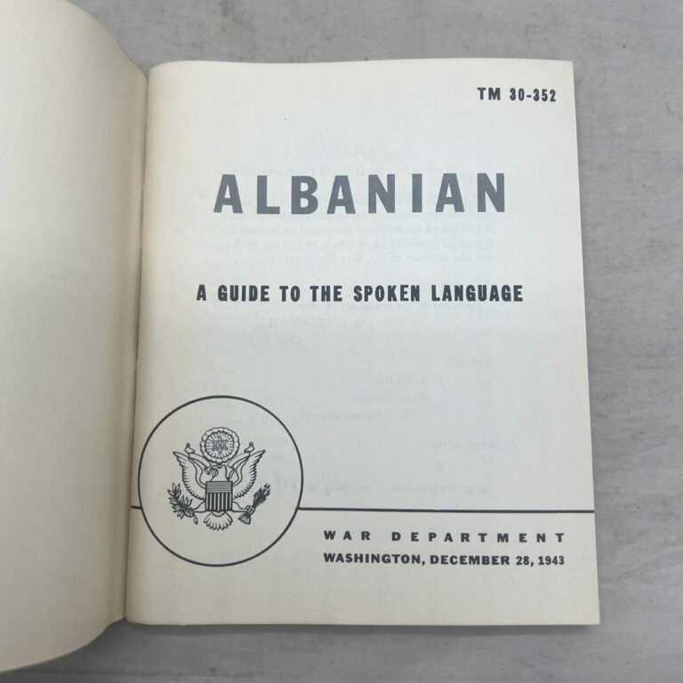 WW2 US Albanian Language Guide Booklet – Fitzkee Militaria Collectibles