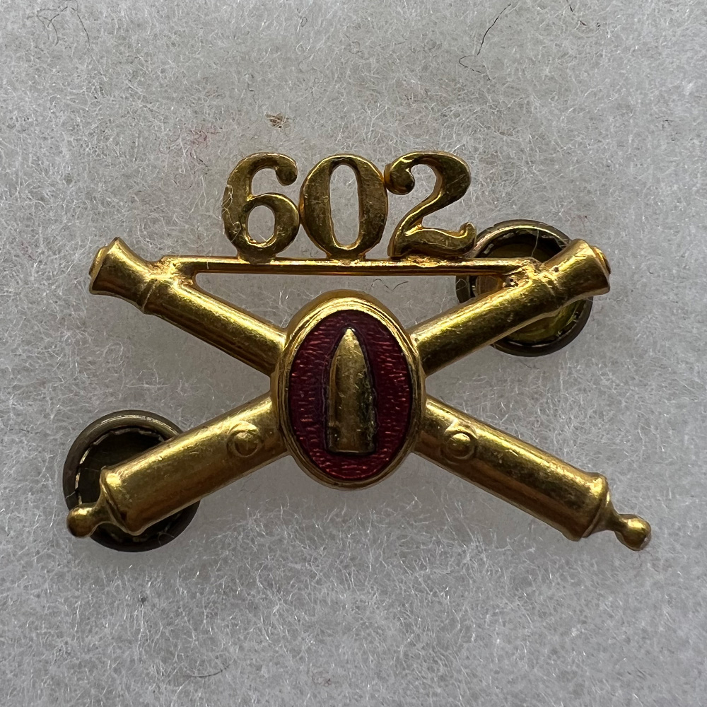 WW2 US Army 602nd Coast Artillery Officer Collar Insignia Screwback ...