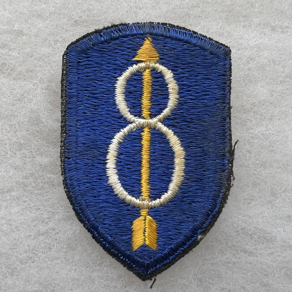 WW2 US Army 8th Infantry Division Patch British Made Black Back ...