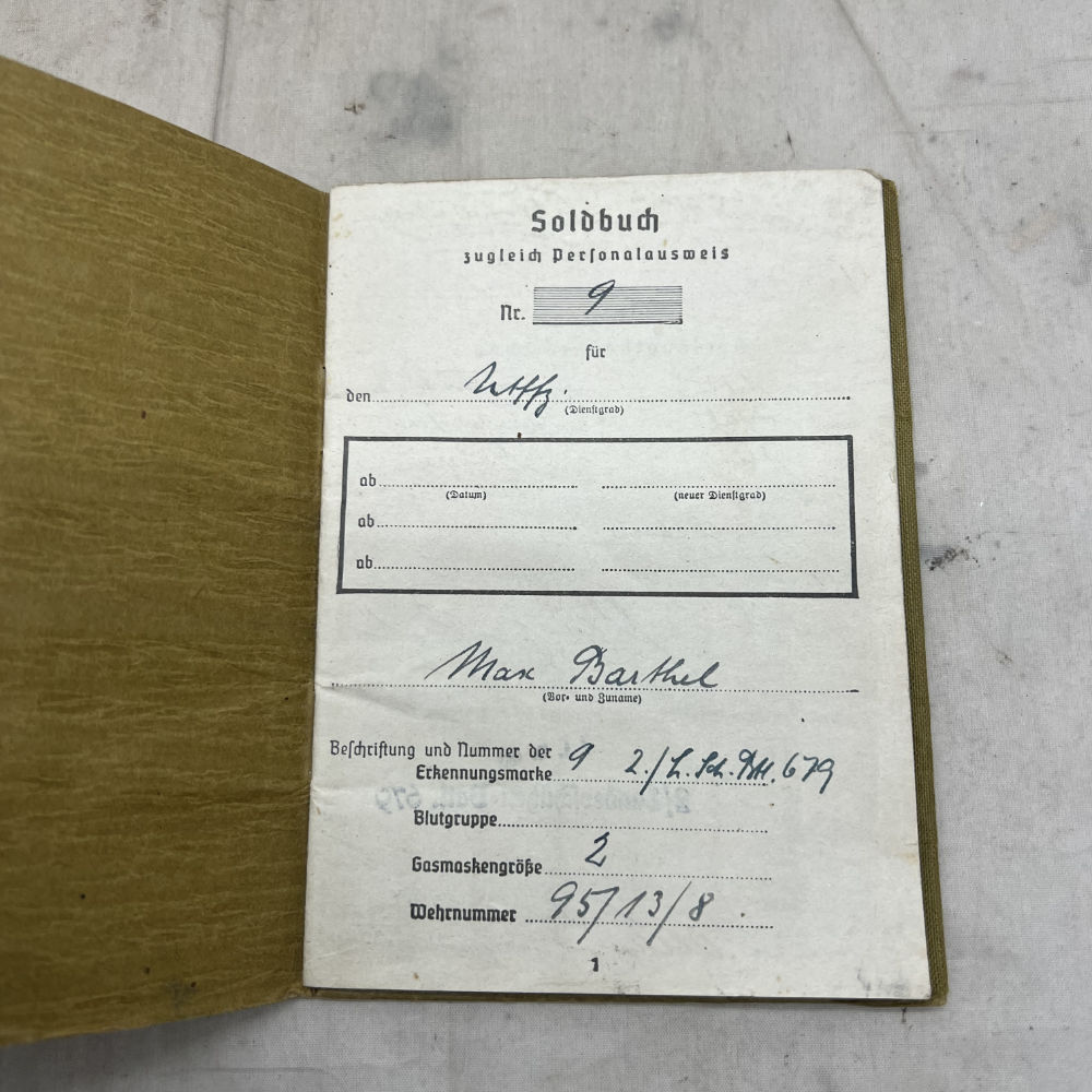 WW2 German Army Soldbuch – Fitzkee Militaria Collectibles