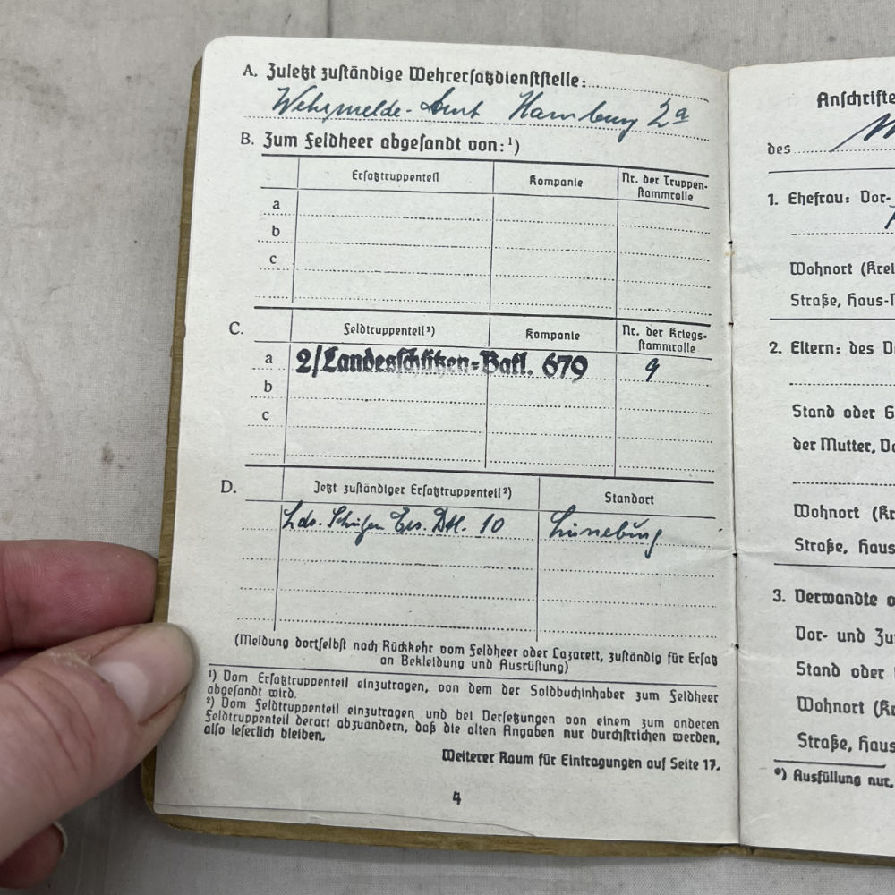 WW2 German Army Soldbuch – Fitzkee Militaria Collectibles